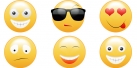 6 Smiley Faces - Vector Characters