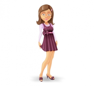 Young Girl Vector Character - Vector Characters