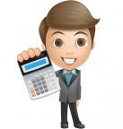 Vector Boy Holding Calculator - Vector Characters