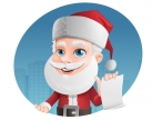Santa Claus Vector Character Holding a Note - Vector Characters