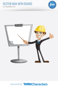 Vector Man with Board - Vector Characters