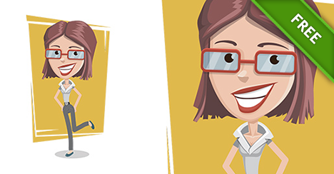 Vector Charming Business Girl - Vector Characters