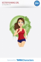 Vector Running Girl - Vector Characters