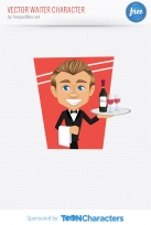 Vector Waiter Character - Vector Characters