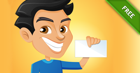 Man With Card Vector Character - Vector Characters