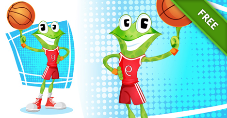 Vector Frog Basketballer - Vector Characters