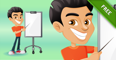Vector Presentation Boy - Vector Characters