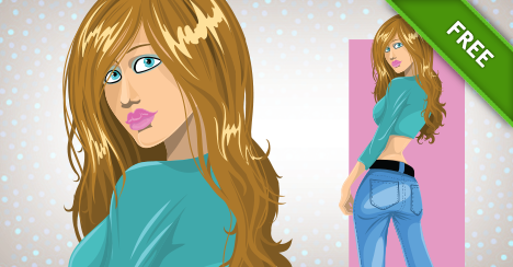 Cute Party Girl Vector Character - Vector Characters