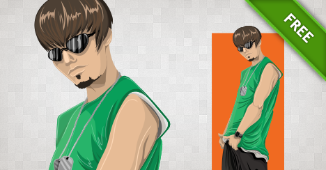 Vector Party Guy with Sunglasses - Vector Characters