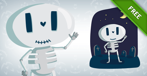 Cute Skeleton Vector Character - Vector Characters