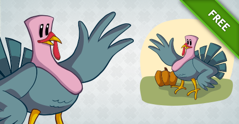 Turkey Waving Vector Character - Vector Characters