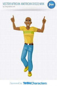 Vector African-American Disco Man - Vector Characters