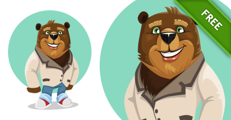 Cute Vector Little Bear - Vector Characters