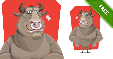 Vector Bull Character - Vector Characters