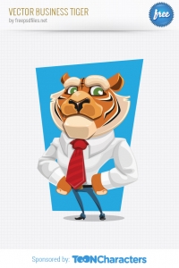 Vector Business Tiger - Vector Characters