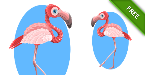Cute Vector Flamingo Character - Vector Characters