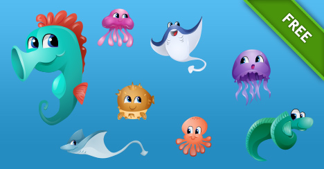 Vector Ocean Creatures - Vector Characters
