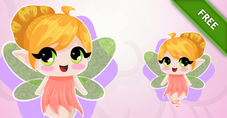 Chibi Fairy Cartoon - Vector Characters