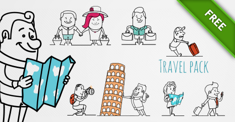 Outline Travel Graphic Pack Vol.1 - Vector Characters