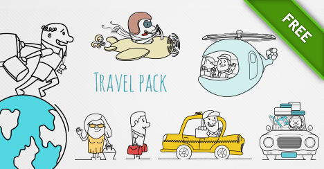 Outline Travel Graphic Pack Vol.2 - Vector Characters