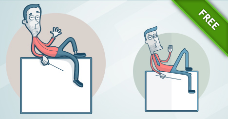 Bored Man with Presentation Vector - Vector Characters