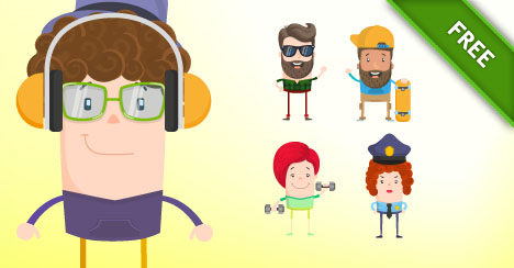 Flat Character Vector Set - Vector Characters
