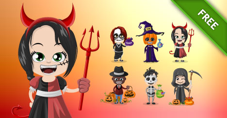 Halloween Vector Character Set - Vector Characters