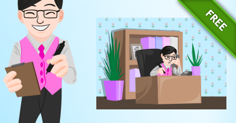 Office Worker Vector Character - Vector Characters