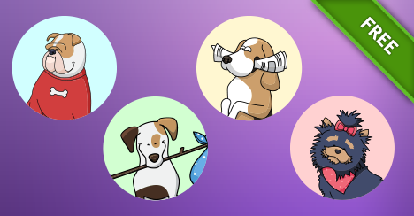 Dog Avatars Pack - Free Download - Vector Characters