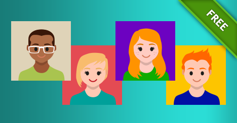 Modern Flat Avatars Pack - Vector Characters