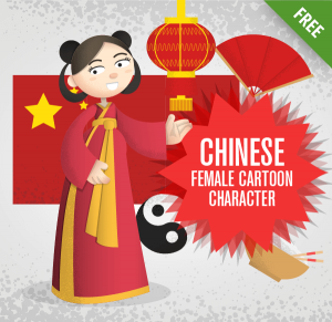 Chinese Cartoon Characters Vector Set - Vector Characters