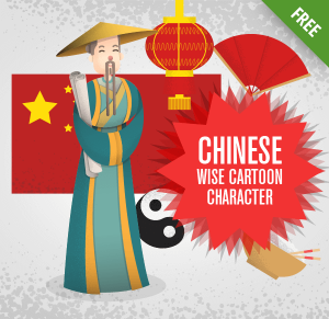 Chinese Cartoon Characters Vector Set - Vector Characters