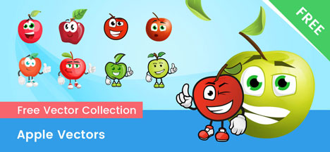Free Vector Apple Characters Set - Vector Characters
