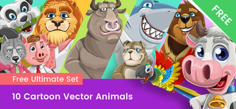 Cartoon Animals - Free Vector Collection - Vector Characters