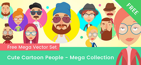 Free Cartoon People - Mega Collection - Vector Characters