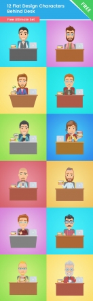 FREE Flat Design Characters Complete set - Vector Characters