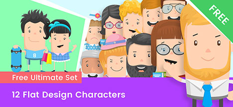 Free Flat Design Characters Ultimate Set - Vector Characters