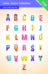 Alphabet Clipart Set - Vector Characters