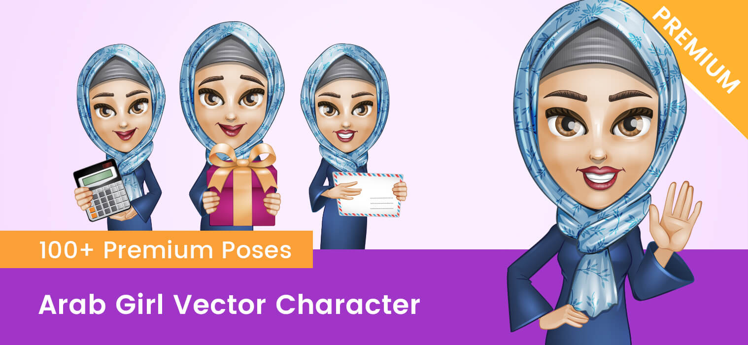 Arab Girl Vector Character - Vector Characters