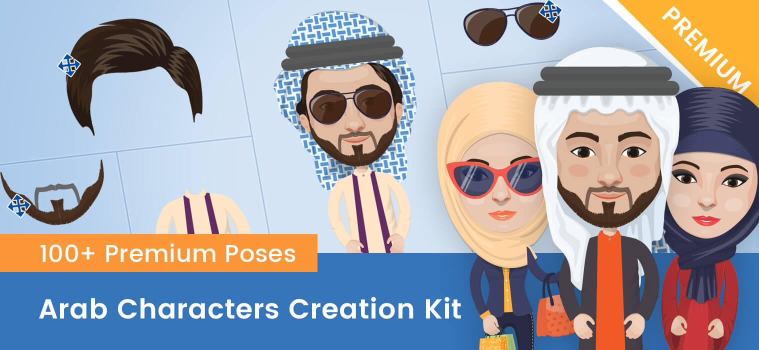 Arab Characters Creation Kit - Vector Characters