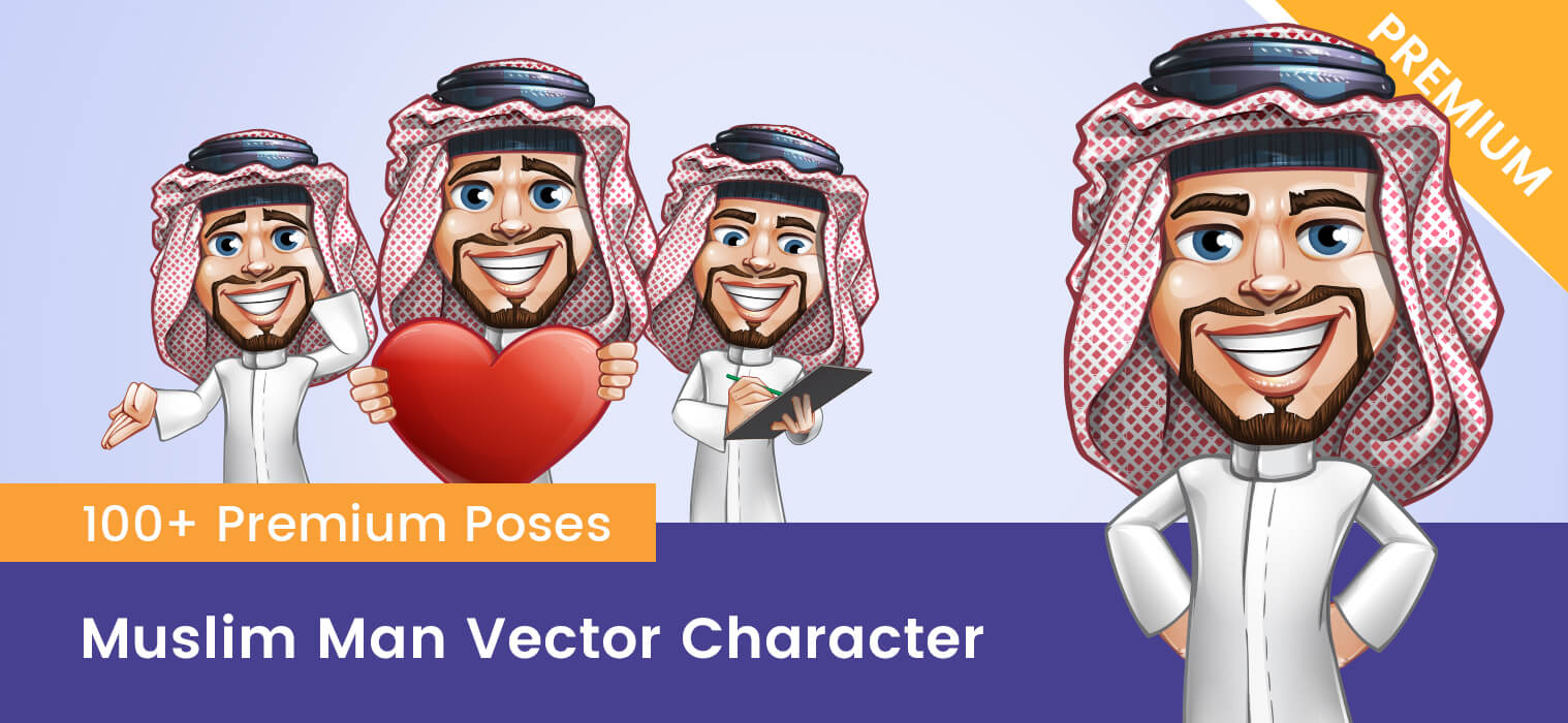 Muslim Man Vector Character - Vector Characters