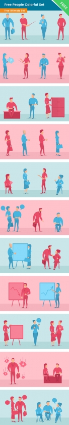 Free Colorful People Vector Set - Vector Characters