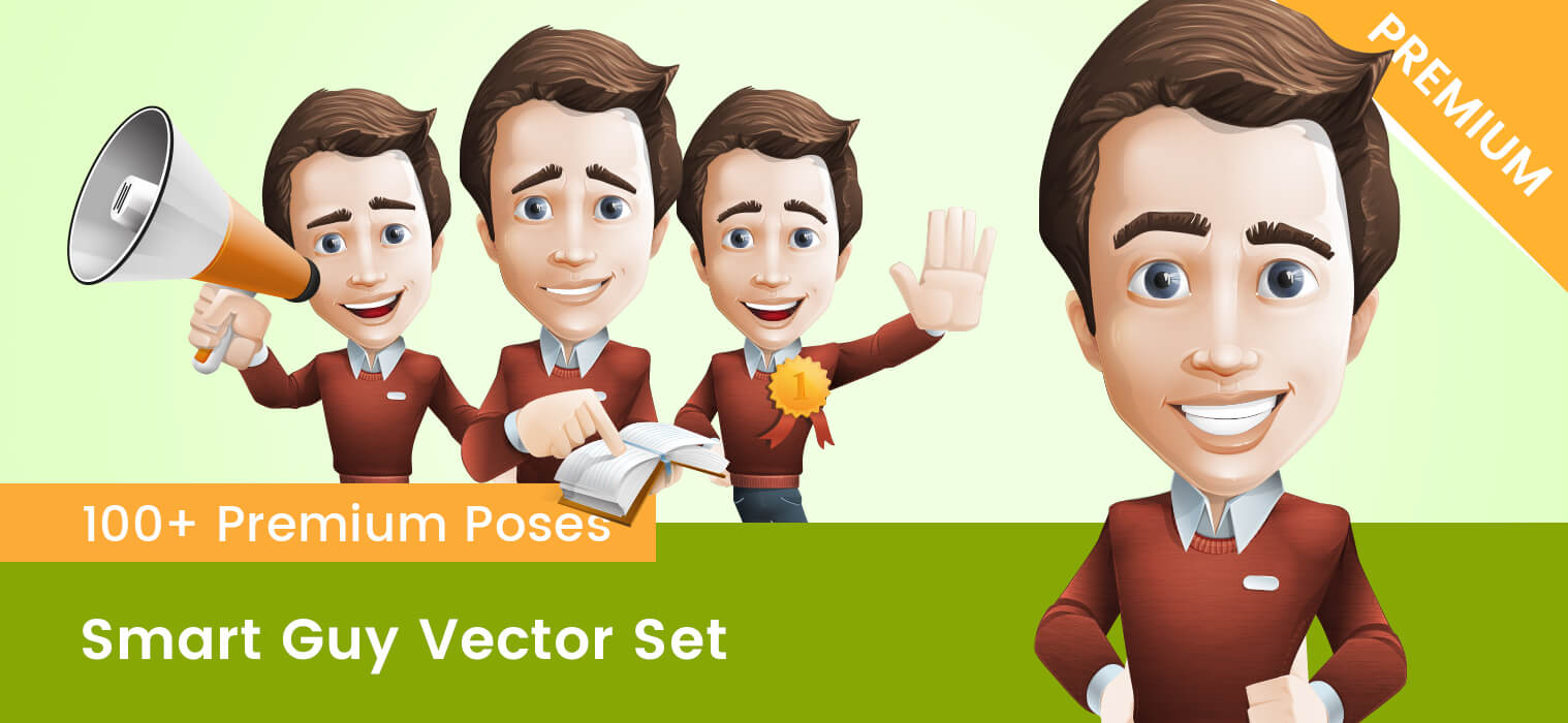 Smart Guy Vector Set - Vector Characters