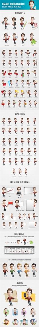 Smart Guy Vector Set - Vector Characters