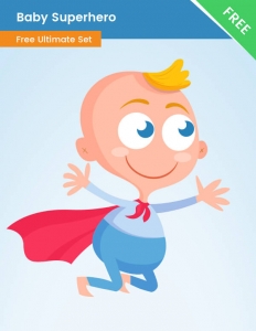 Baby Superhero Clipart - Vector Characters