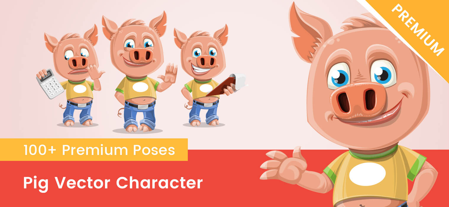 Pig Vector Character - Vector Characters