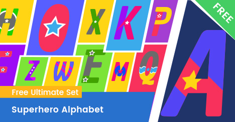 Superhero Clipart Alphabet - Vector Characters