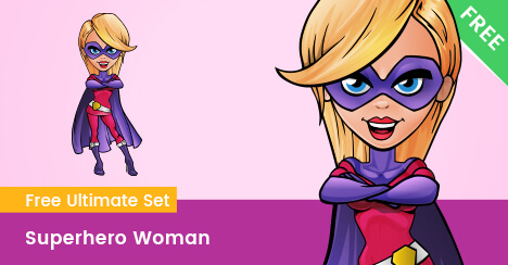 Superhero Woman Clipart - Vector Characters