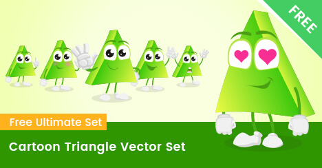 Cartoon Triangle Vector Set - Vector Characters