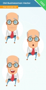 Old Businessman Vector - Vector Characters
